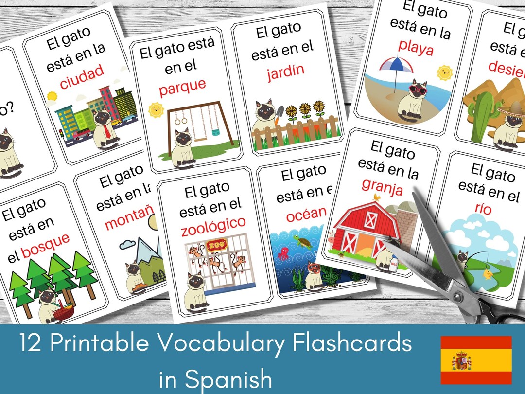 Spanish Flashcards for Home Schooling, Work From Home, Educational ...