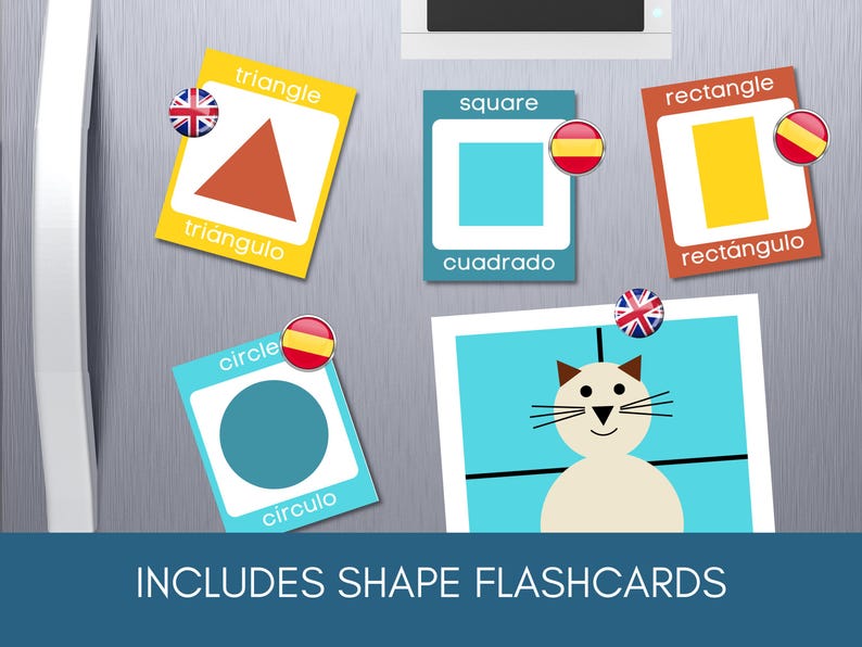 5-minute Crafts for Language Learning, Printable Shapes Flashcards for ...