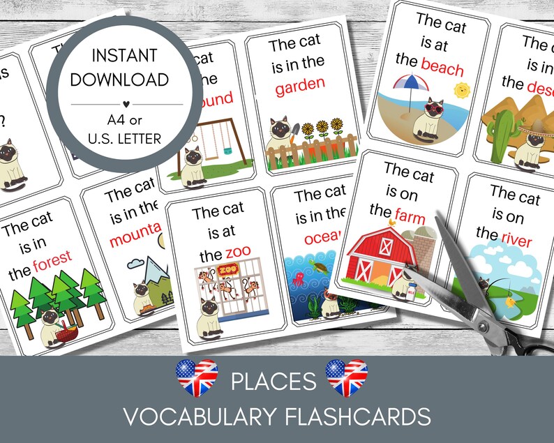 Printable Flashcards for Language Learning, ESL Places Flashcards for ...