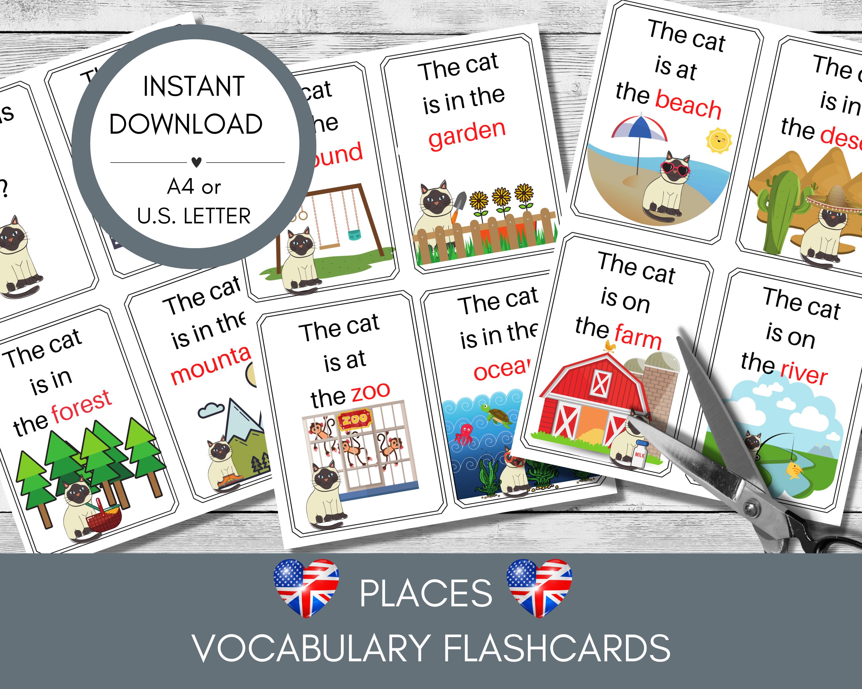 Printable Flashcards for Language Learning, ESL Places Flashcards for ...
