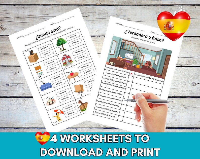 Spanish Prepositions of Place Worksheets – ELE & SSL Printable ...
