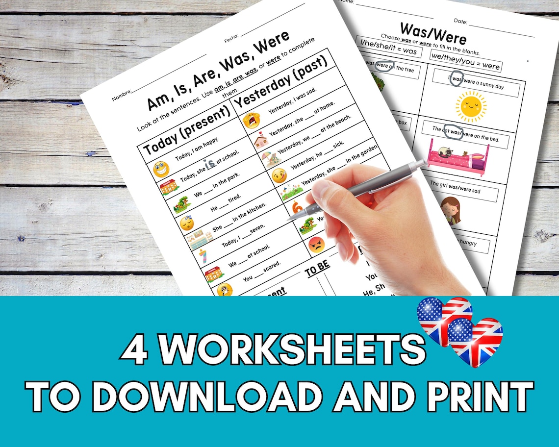 ESL Grammar Worksheets for Kids – Irregular Verbs to Be, to Have, to Go ...