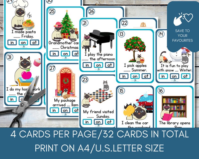 Prepositions of Time Printable Flashcards for Kids, ESL Grammar Quiz ...