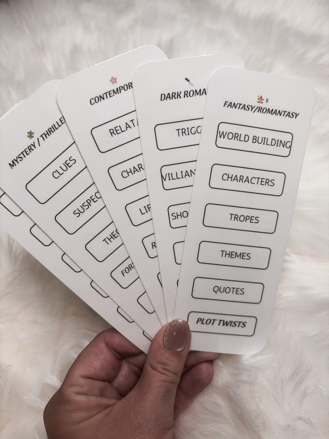 Genre-themed Annotation Bookmarks | Reading Guide, Tabbing Tracker ...