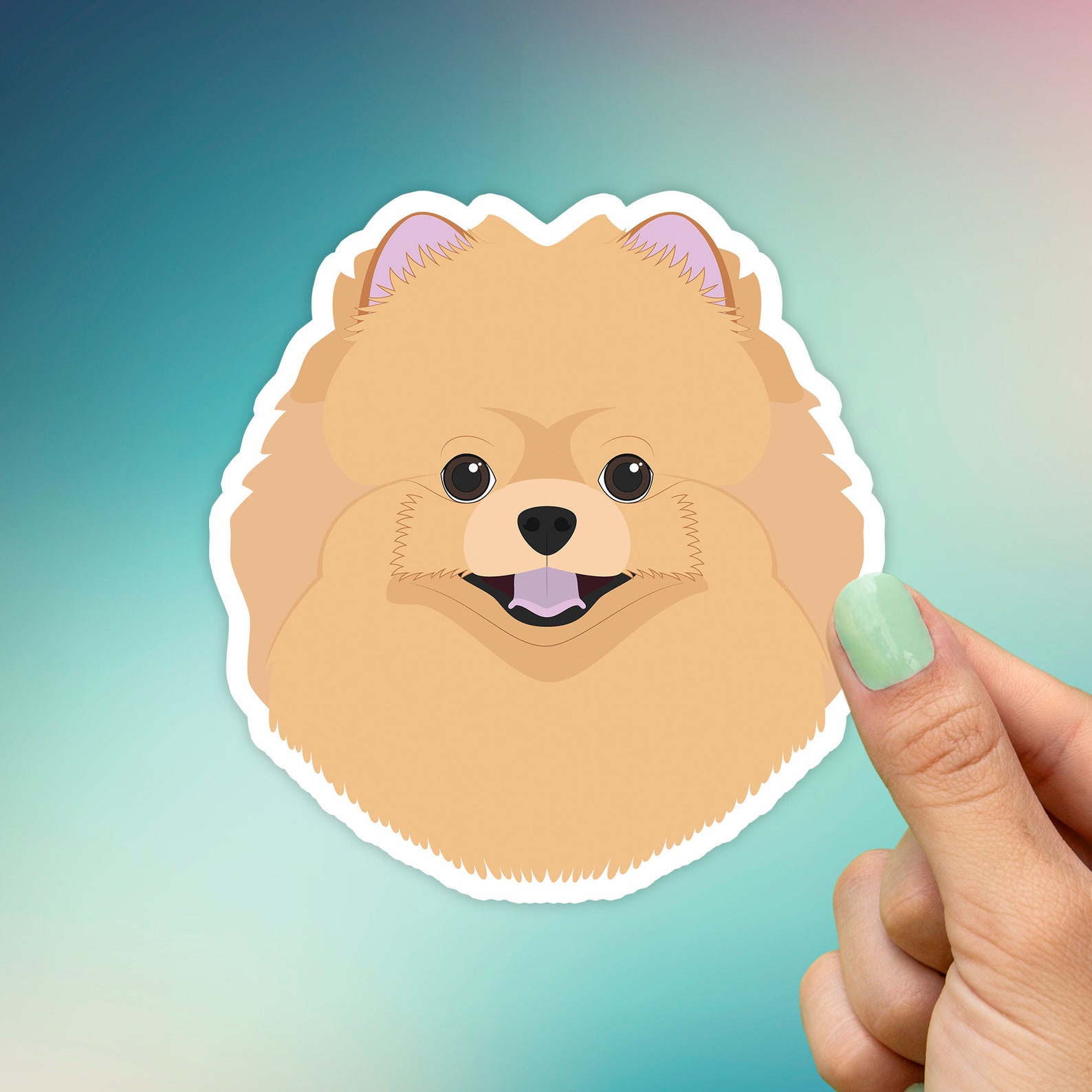 Pomeranian Dog Head Sticker Best Friend Gift Dog Stickers | Etsy