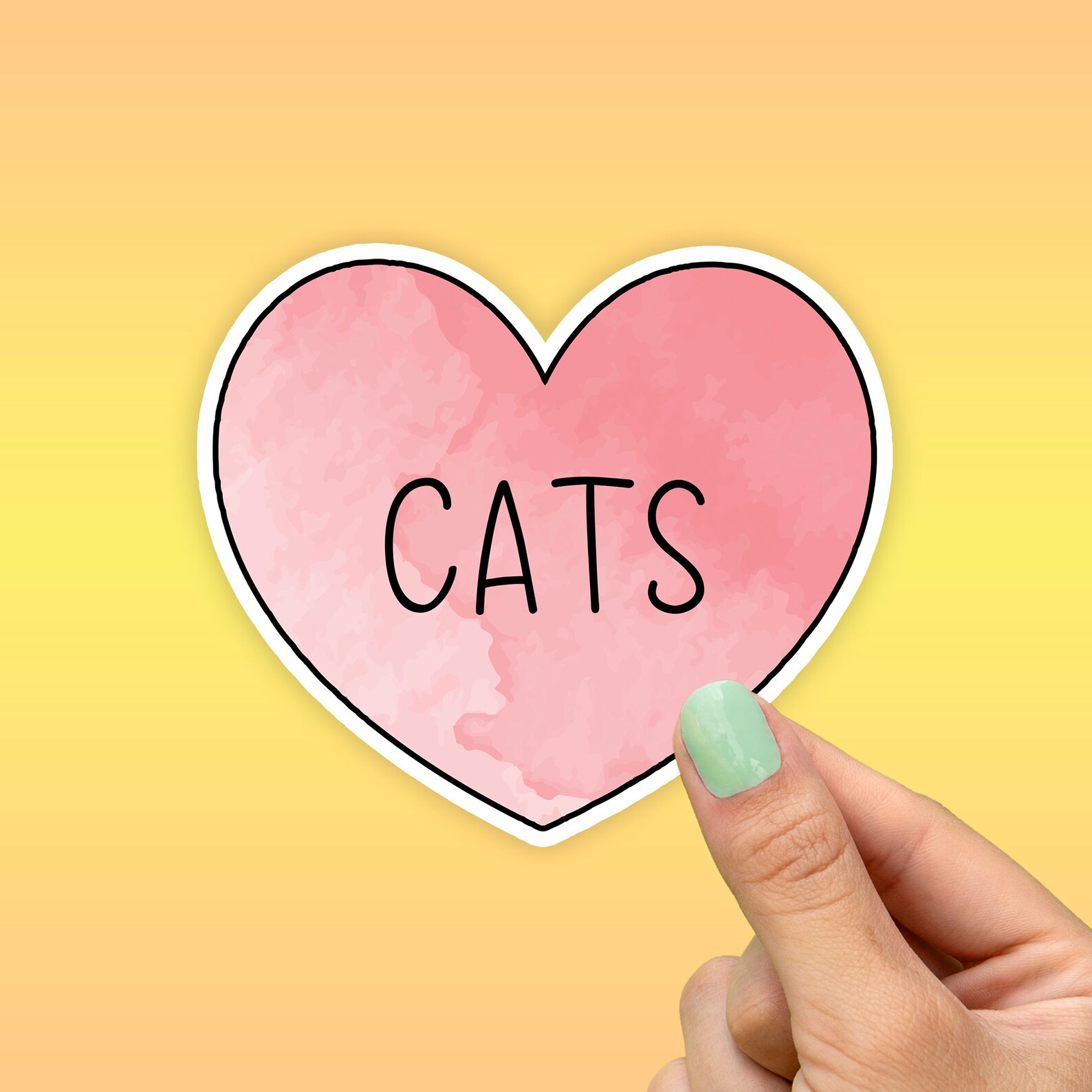 I Love Cats Sticker Best Friend Gift Trendy Stickers Cute | Etsy