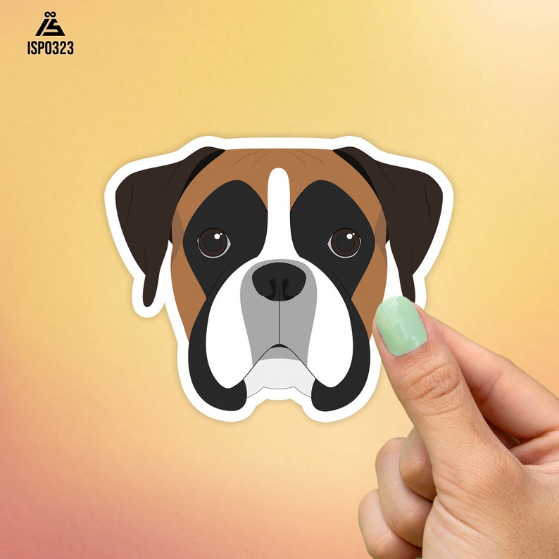 Boxer Dog Head Sticker Best Friend Gift Dog Stickers Cute - Etsy