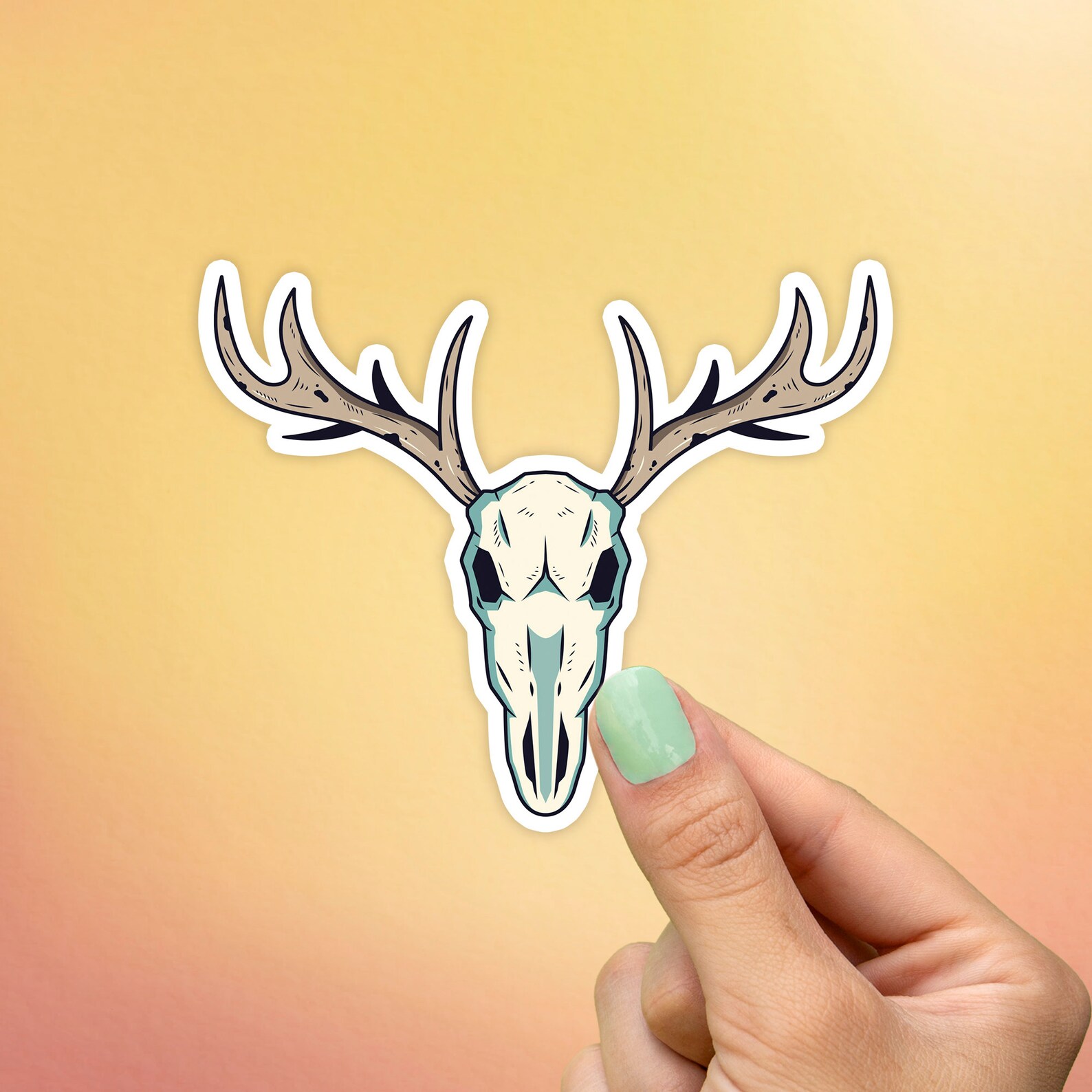 Deer Skull Sticker Best Friend Gift Hunting Stickers Water | Etsy