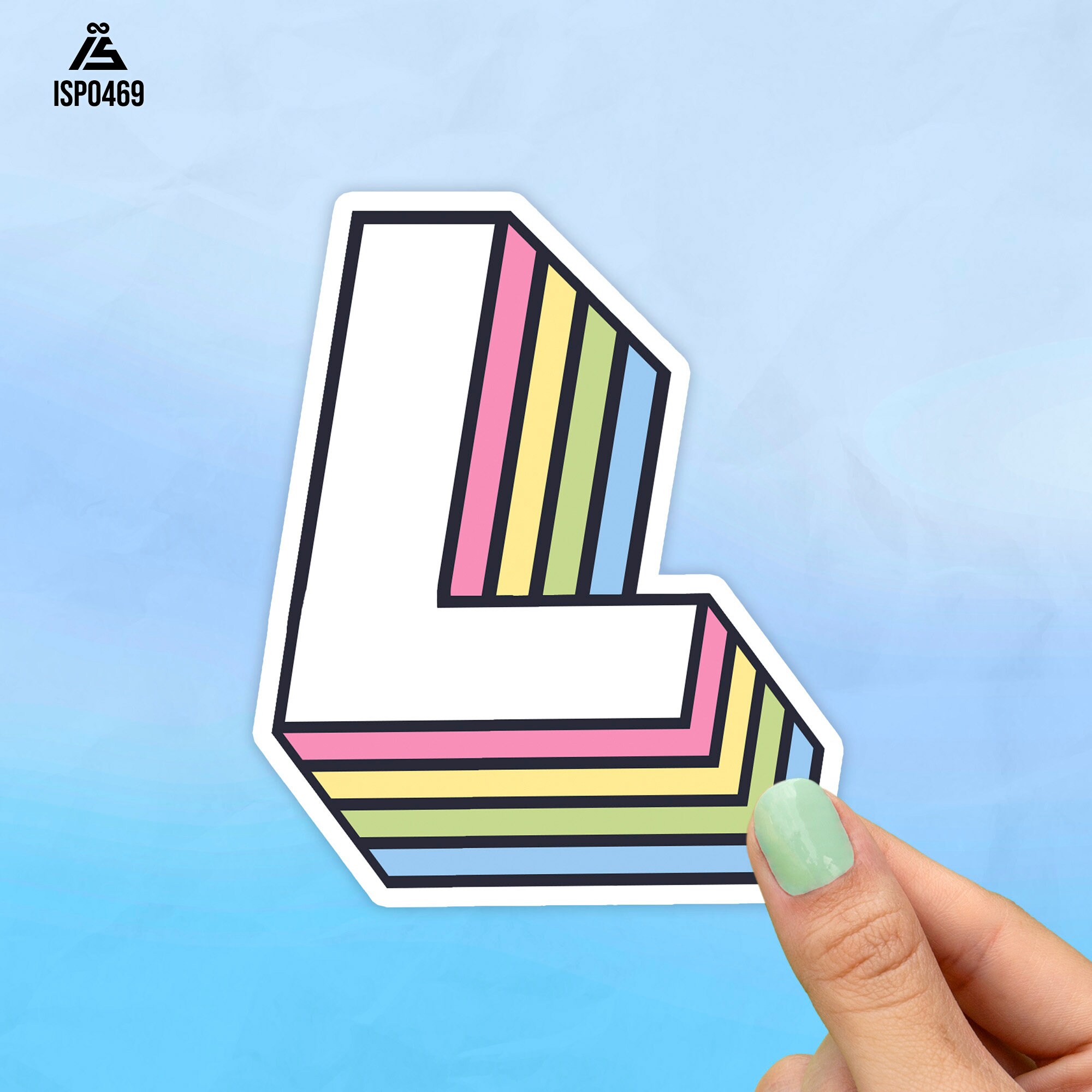 Letter l Retro Font Sticker Personalized - Etsy