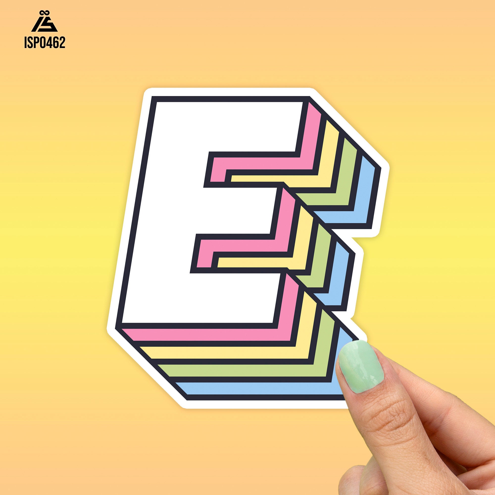 Letter e Retro Font Sticker Personalized - Etsy