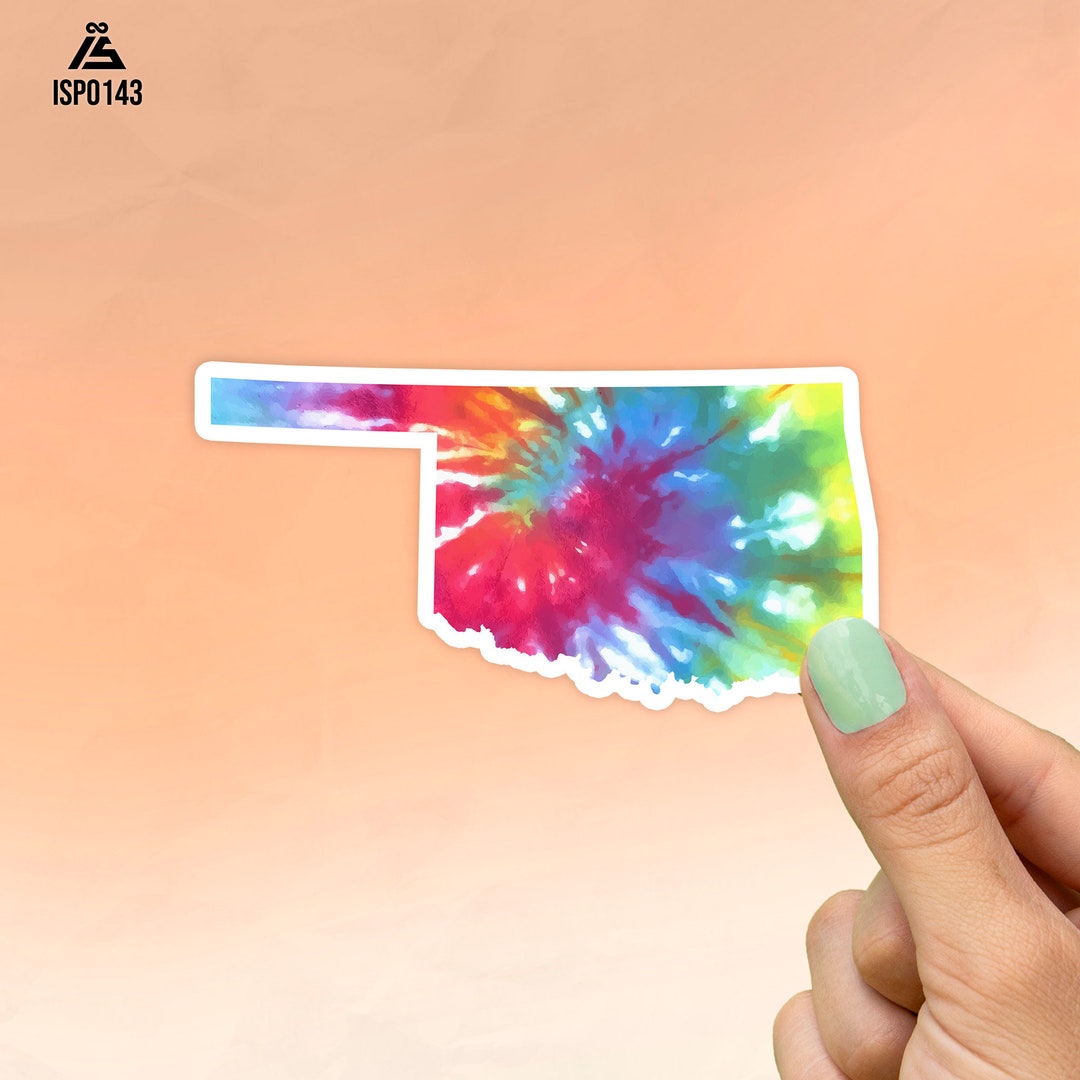 Oklahoma Tie Dye Sticker, Travel Stickers, Best Friend Gift, Cute ...