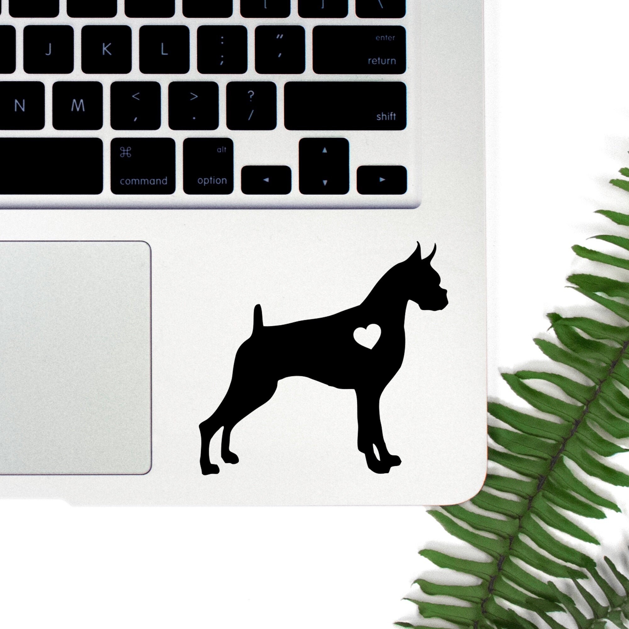 Boxer Dog Sticker Boxer Dog w/ Heart Car Laptop Vinyl Decal Sticker Tea ...