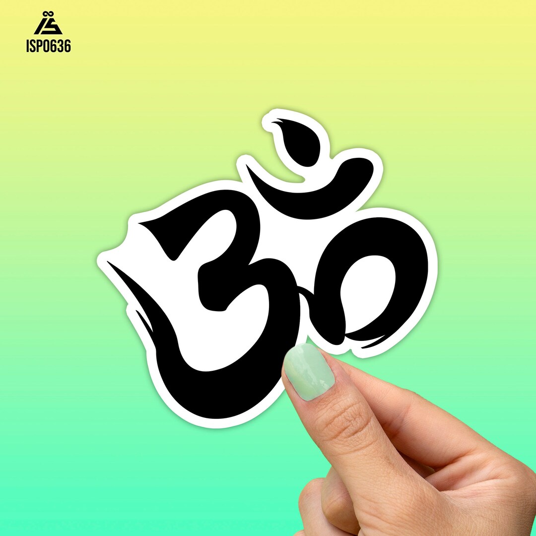Yoga Ohm Om Script Symbol Sticker Best Friend Gift Yoga - Etsy