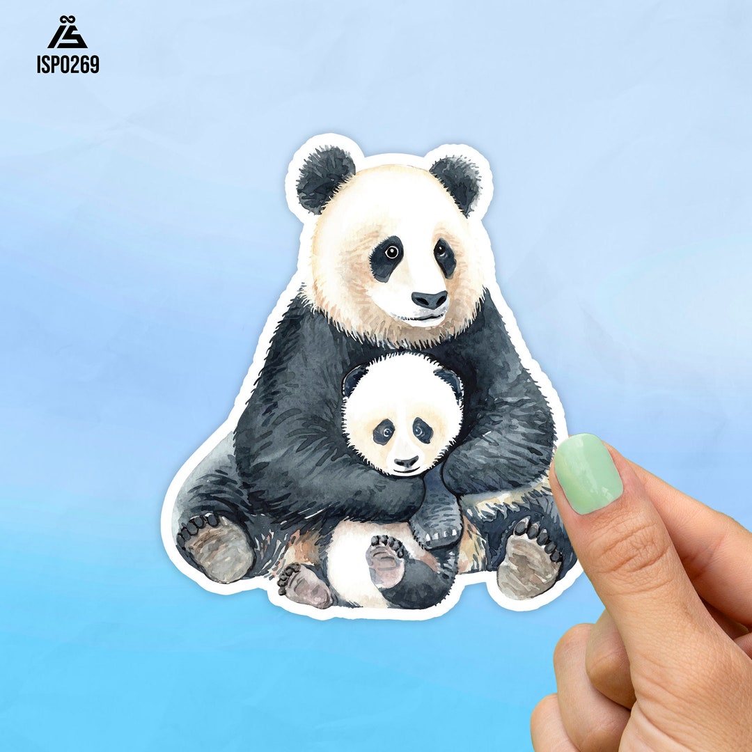Panda Mom Watercolor Sticker, Best Friend Gift, Cute Stickers, Animal ...