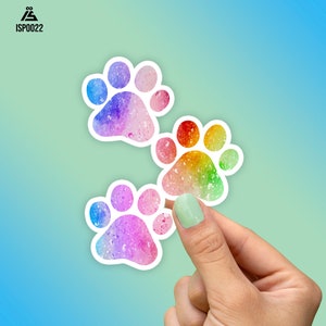 Colorful Paw Prints Sticker, Best Friend Gift, Dog Stickers, Cute ...