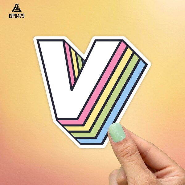 Letter V Sticker - Etsy