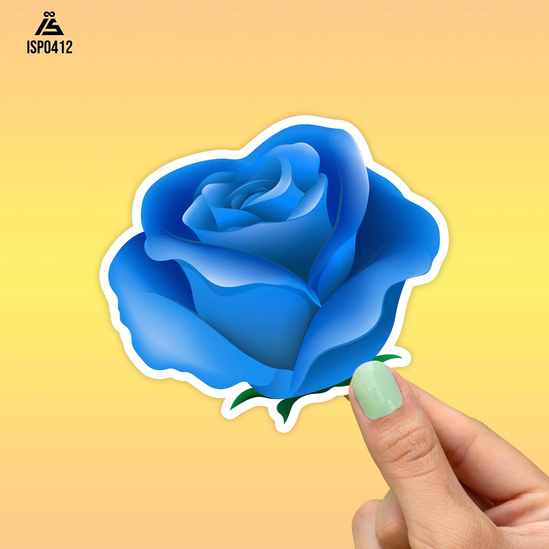 Blue Rose Sticker, Best Friend Gift, Flower Stickers, Cute Stickers ...