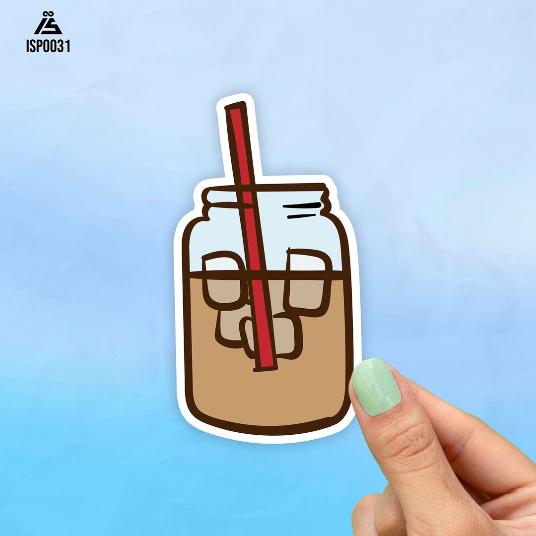 Iced Coffee Mason Jar Sticker, Best Friend Gift, Food Stickers, Coffee ...