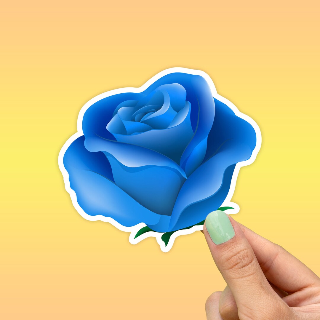 Blue Rose Sticker Best Friend Gift Flower Stickers Cute - Etsy