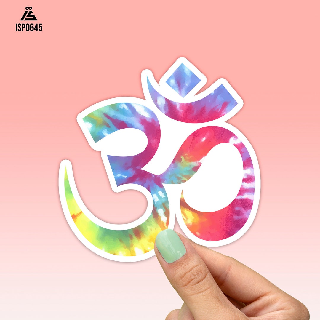 Yoga Ohm Om Tie Dye Symbol Sticker, Best Friend Gift, Yoga Decals, Cute ...