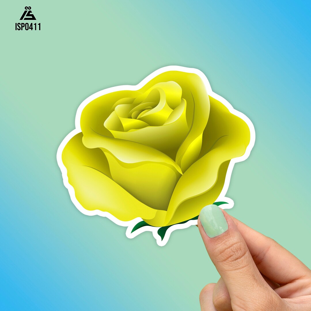 Yellow Rose Sticker, Best Friend Gift, Flower Stickers, Cute Stickers ...