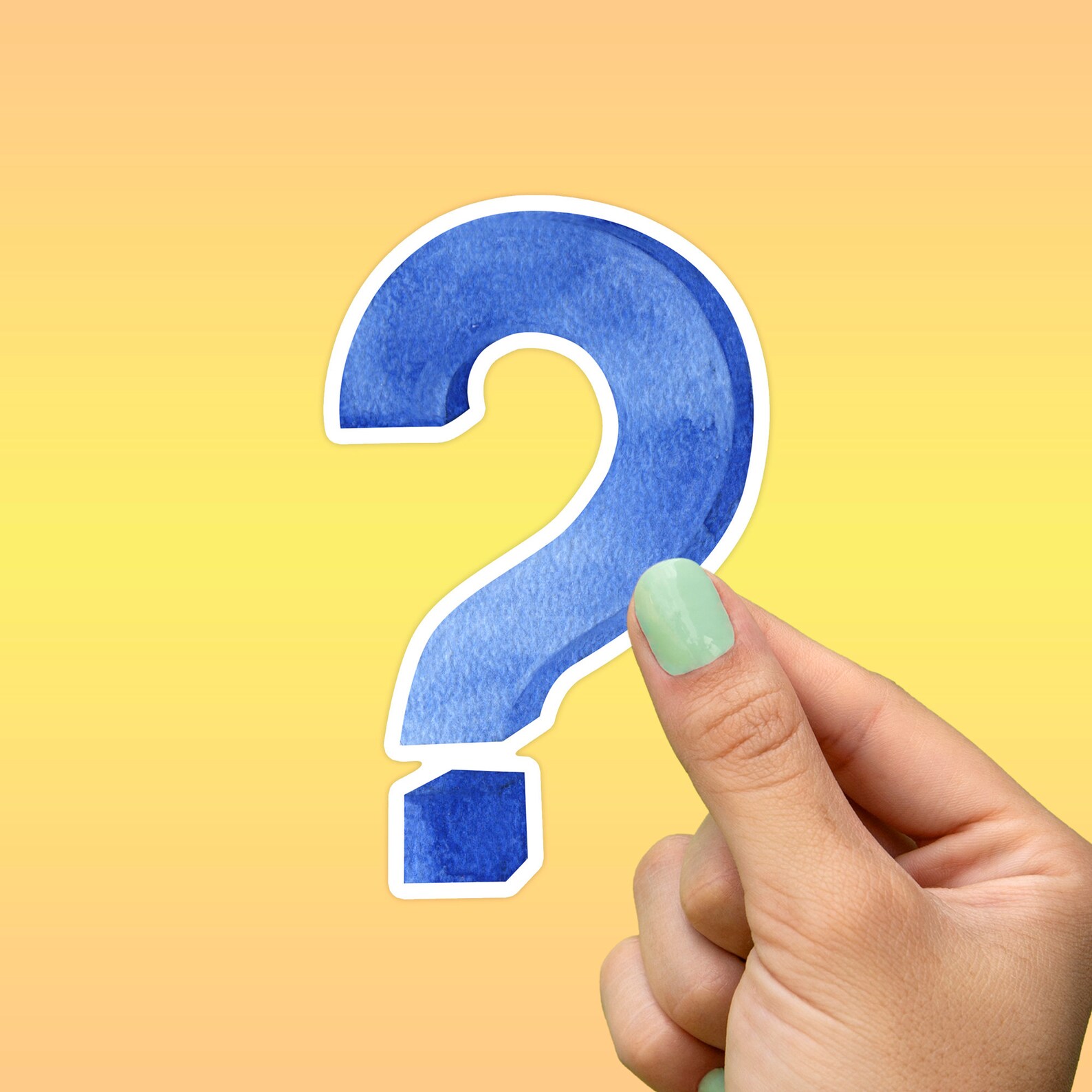 Watercolor Question Mark Sticker Best Friend Gift Cute - Etsy