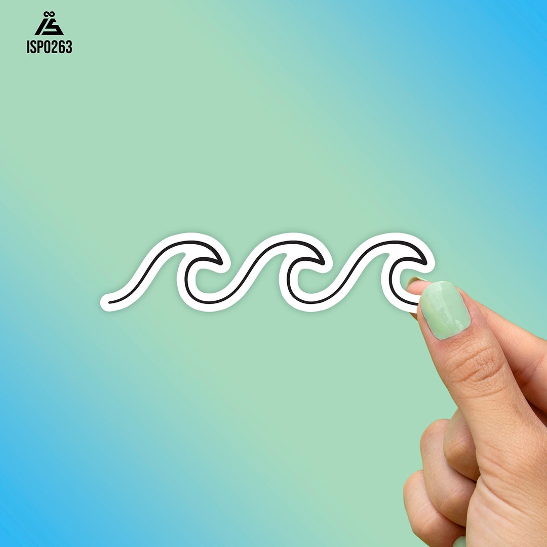 Drawn Wave Sticker, Best Friend Gift, Cute Stickers, MacBook Decal ...