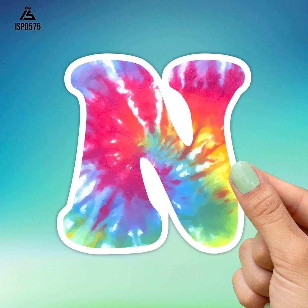 Tie Dye Letter n Font Sticker, Best Friend Gift, Cute Stickers, MacBook ...