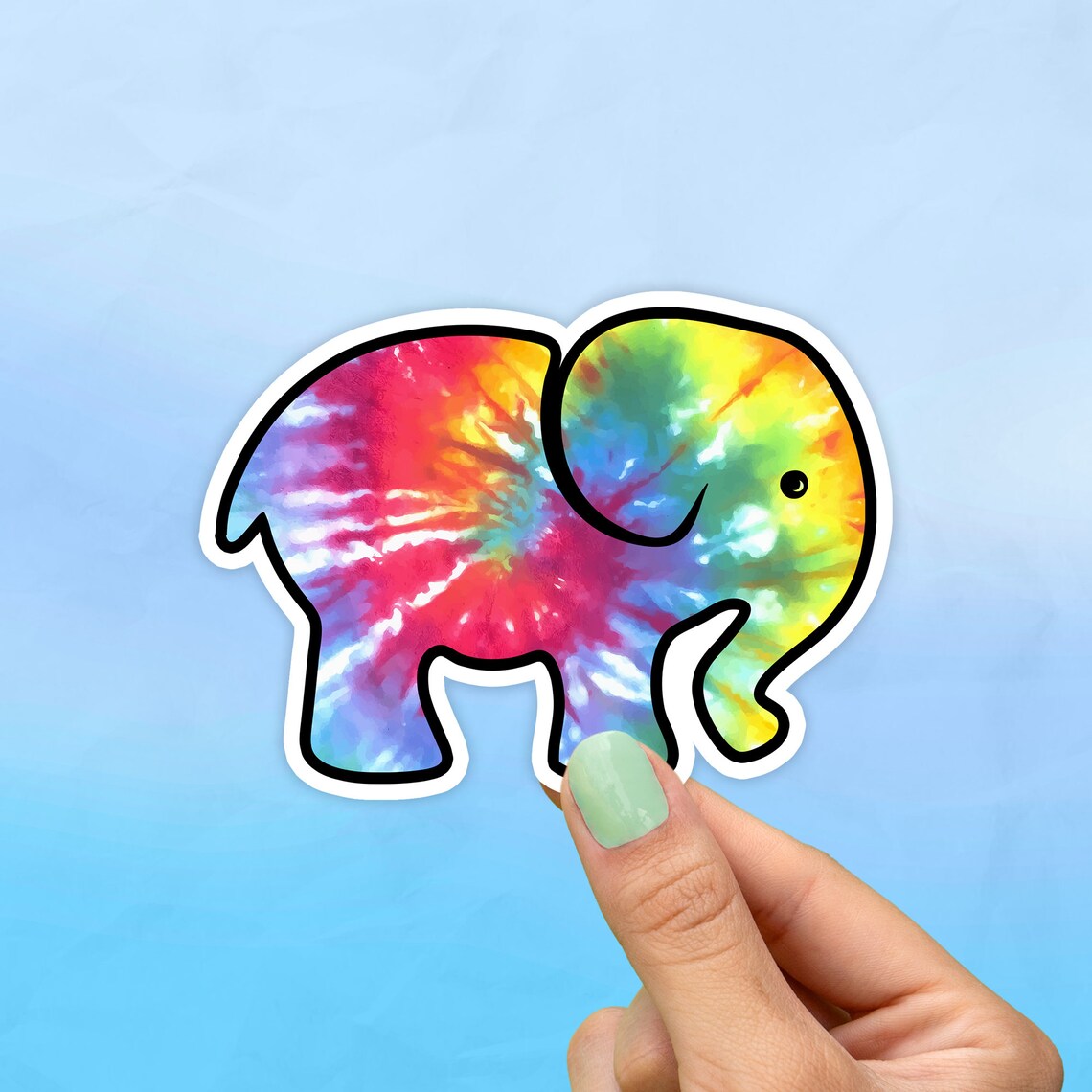 Tie Dye Baby Elephant Sticker Best Friend Gift Cute | Etsy