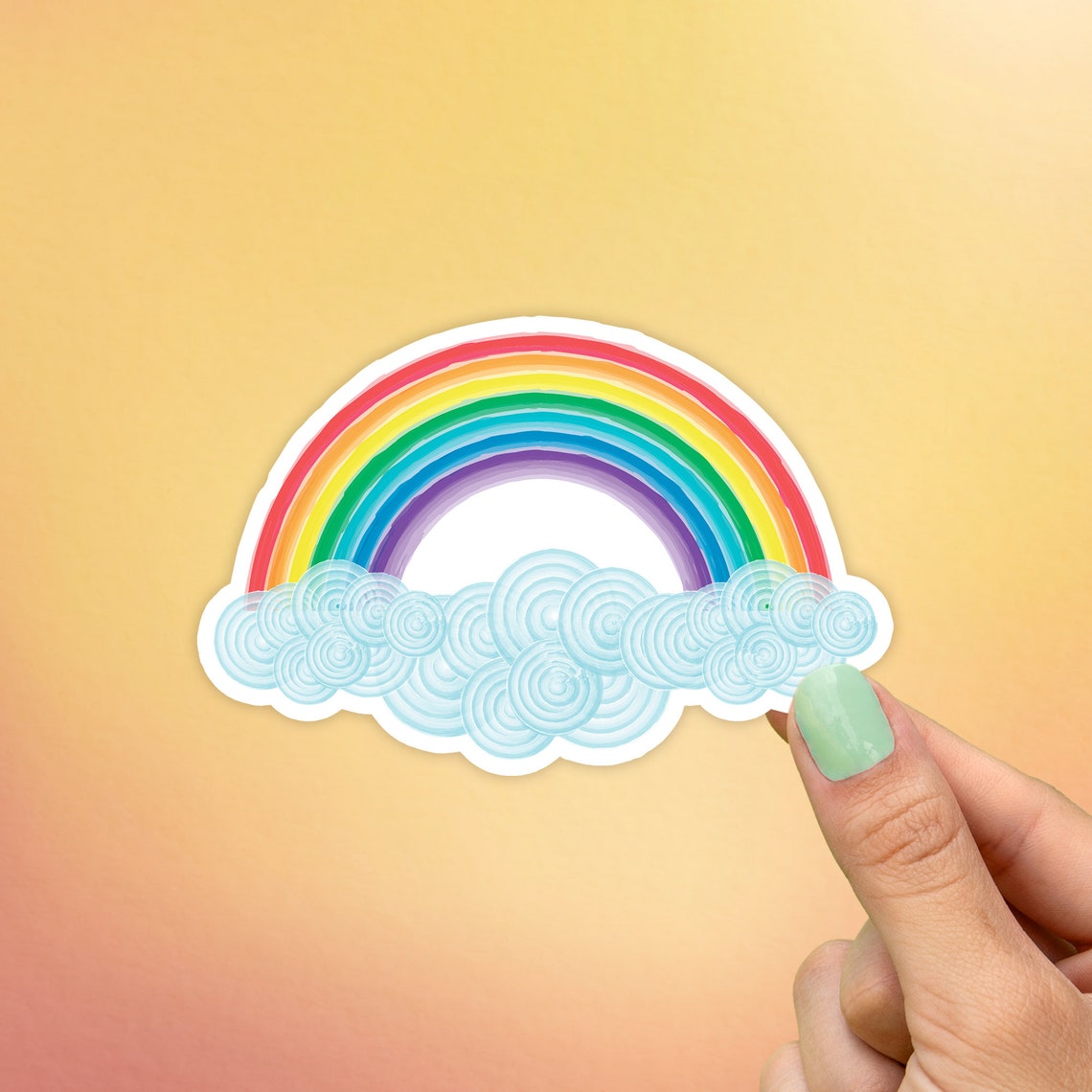 Watercolor Rainbow Sticker Best Friend Gift VSCO Stickers - Etsy