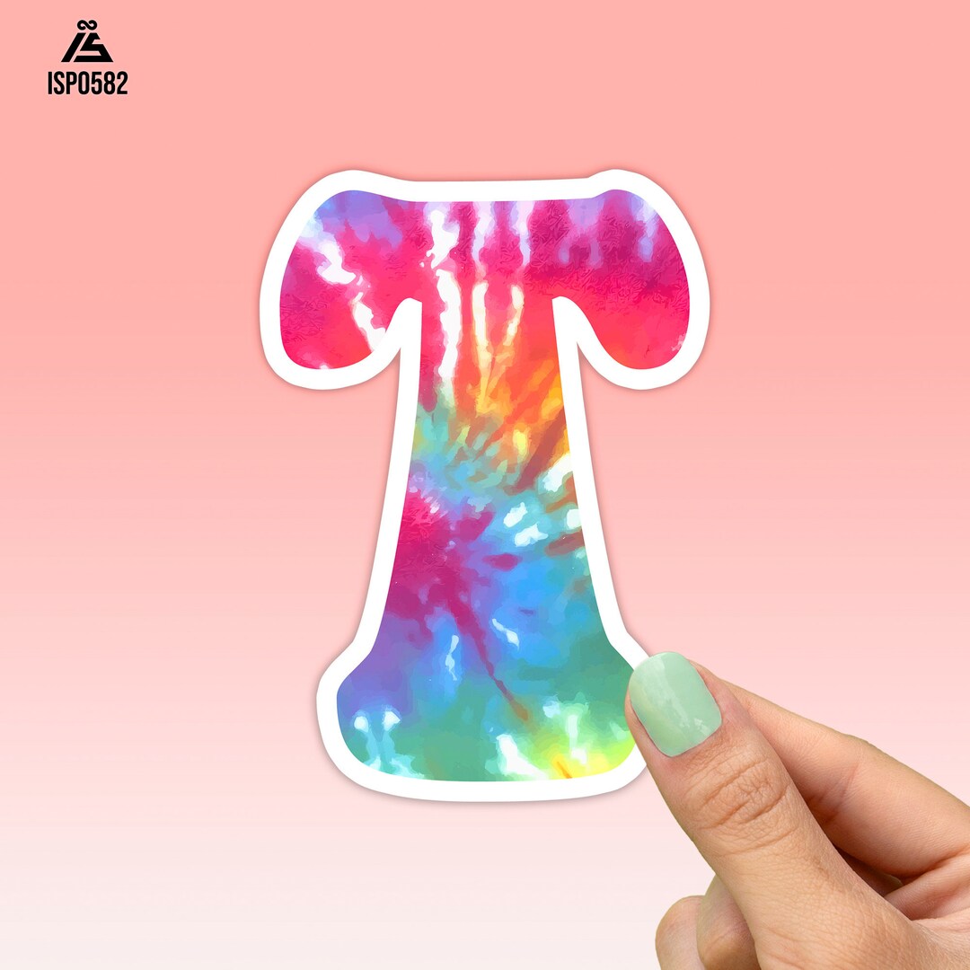 Tie Dye Letter t Font Sticker, Best Friend Gift, Cute Stickers, MacBook ...