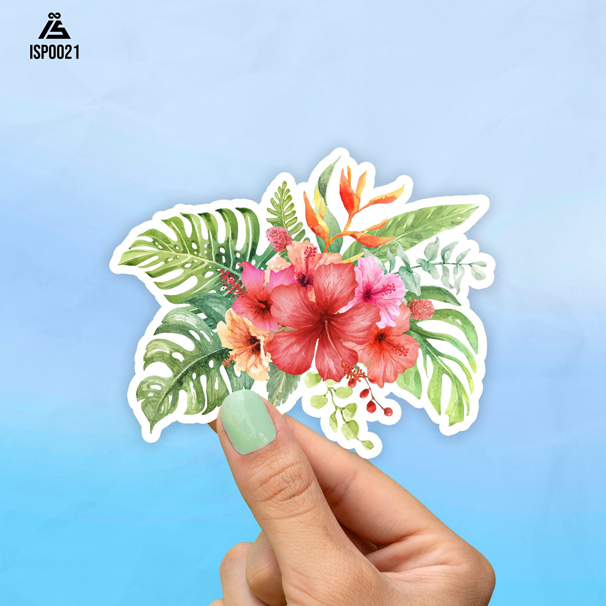 Tropical Flowers Sticker Best Friend Gift Flower Stickers - Etsy