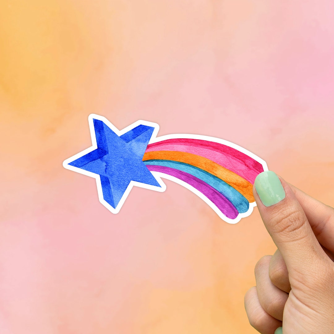 Watercolor Shooting Star Sticker Best Friend Gift Cute - Etsy