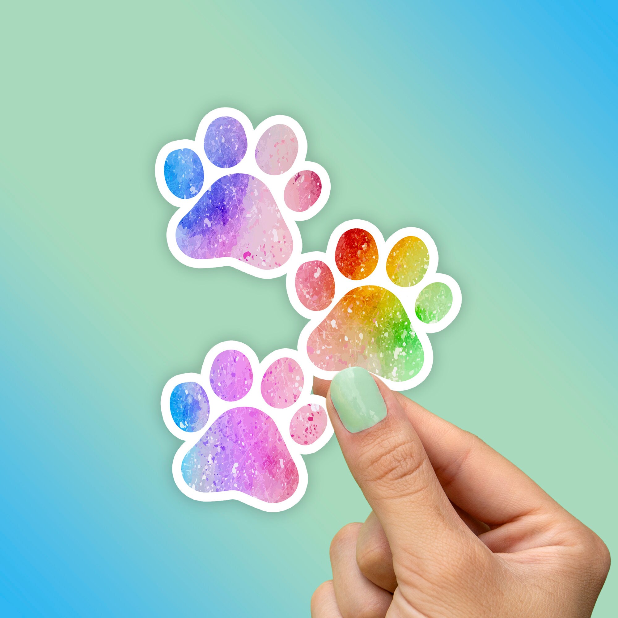 Colorful Paw Prints Sticker Best Friend Gift Dog Stickers | Etsy