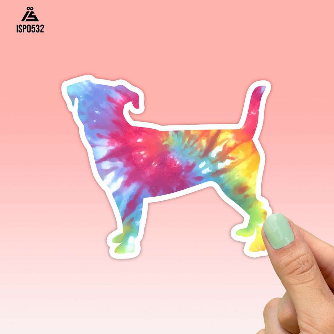 Jack Russel Terrier Tie Dye Sticker, Best Friend Gift, Dog Stickers ...