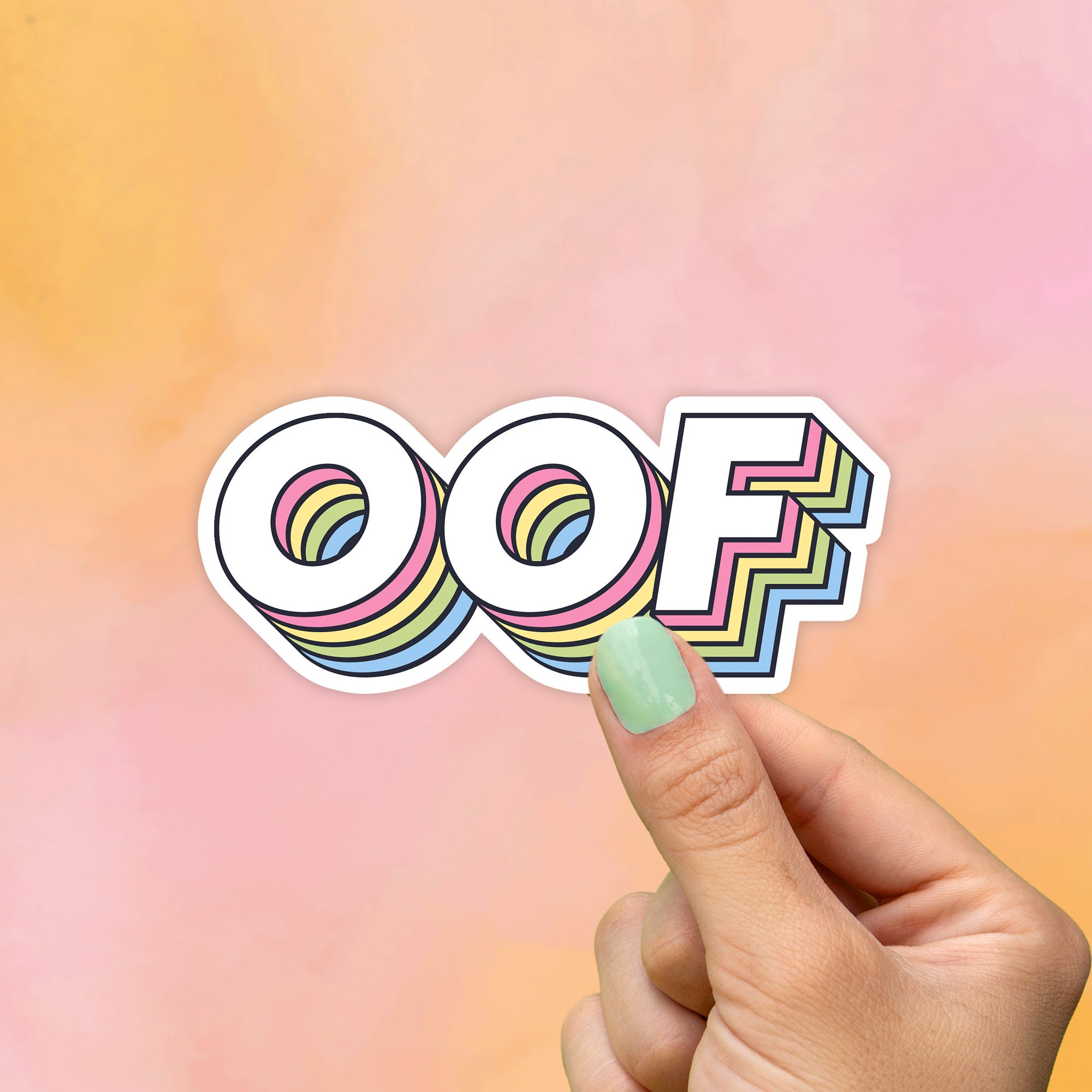 Oof Sticker Best Friend Gift Retro Decal Funny Sticker | Etsy