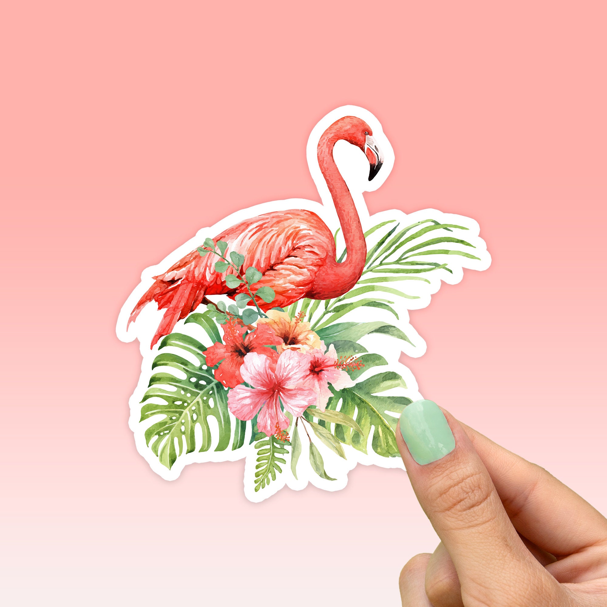 Hot Pink Flamingo Stickers - Etsy