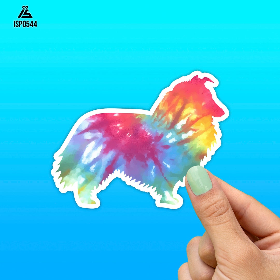 Shetland Sheepdog Tie Dye Sticker, Best Friend Gift, Dog Stickers, Cute ...