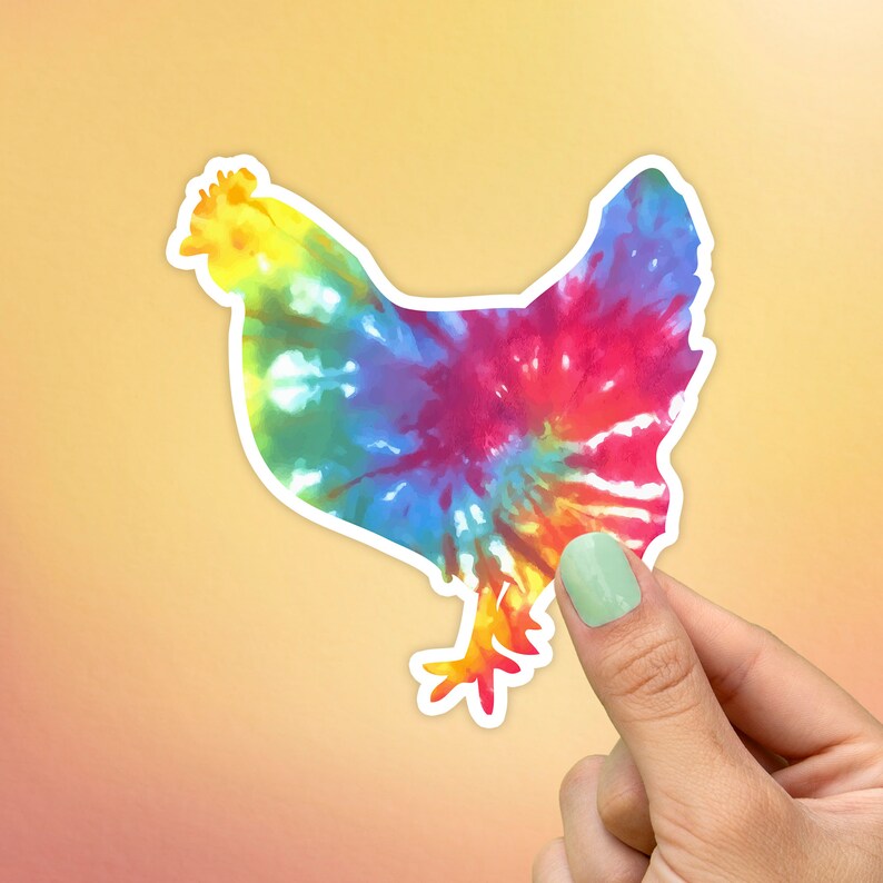 Tie Dye Chicken Sticker Best Friend Gift Cute Stickers - Etsy