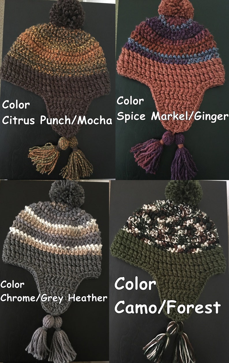 Chunky Camo Earflap Beanie: Wool Blend Winter Hat - Etsy