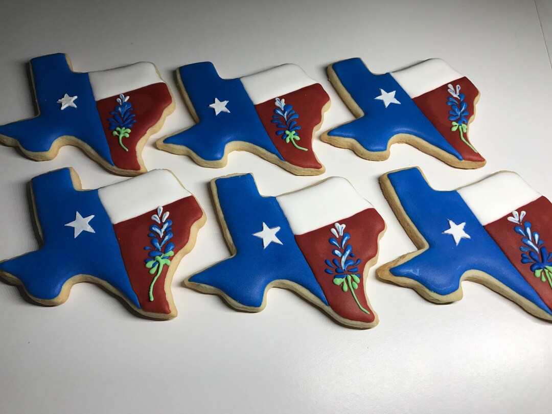 Texas Flag - Bluebonnet - 12 Sugar Cookies - Etsy
