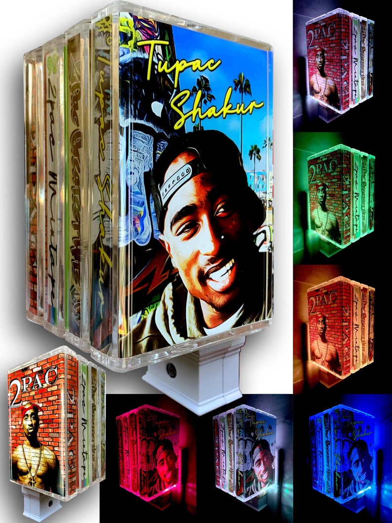 Tupac Night Light-retro Cassette Tape Design-2pac Album Cover - Etsy