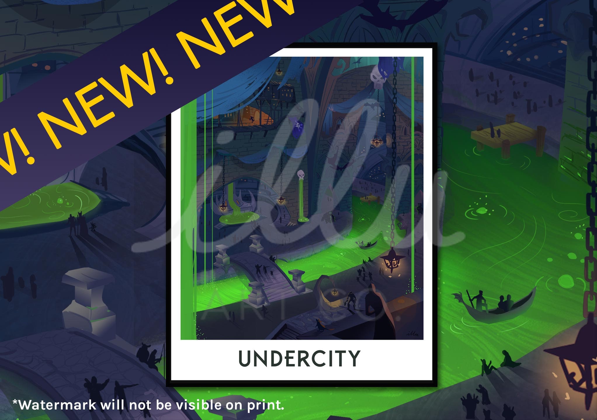 Warcraft Wall Art, Undercity, Forsaken, Gift for Gamer, Retro Travel ...