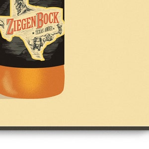 Ziegenbock Beer Art, Texas Art, Beer Wall Art, Bar Art, Kitchen Print ...