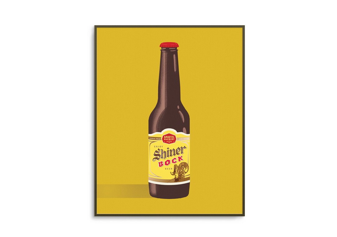 Shiner Beer Art, Texas Art, Beer Wall Art, Bar Art, Kitchen Print, Pop ...