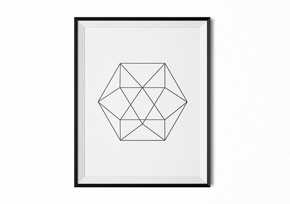 Prism Wall Art Modern Wall Decor Black and White Art | Etsy