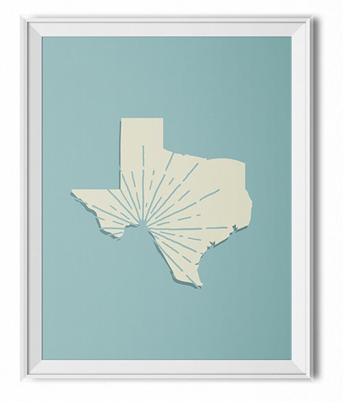 State Map Poster Texas State Art Texas Print State Poster - Etsy