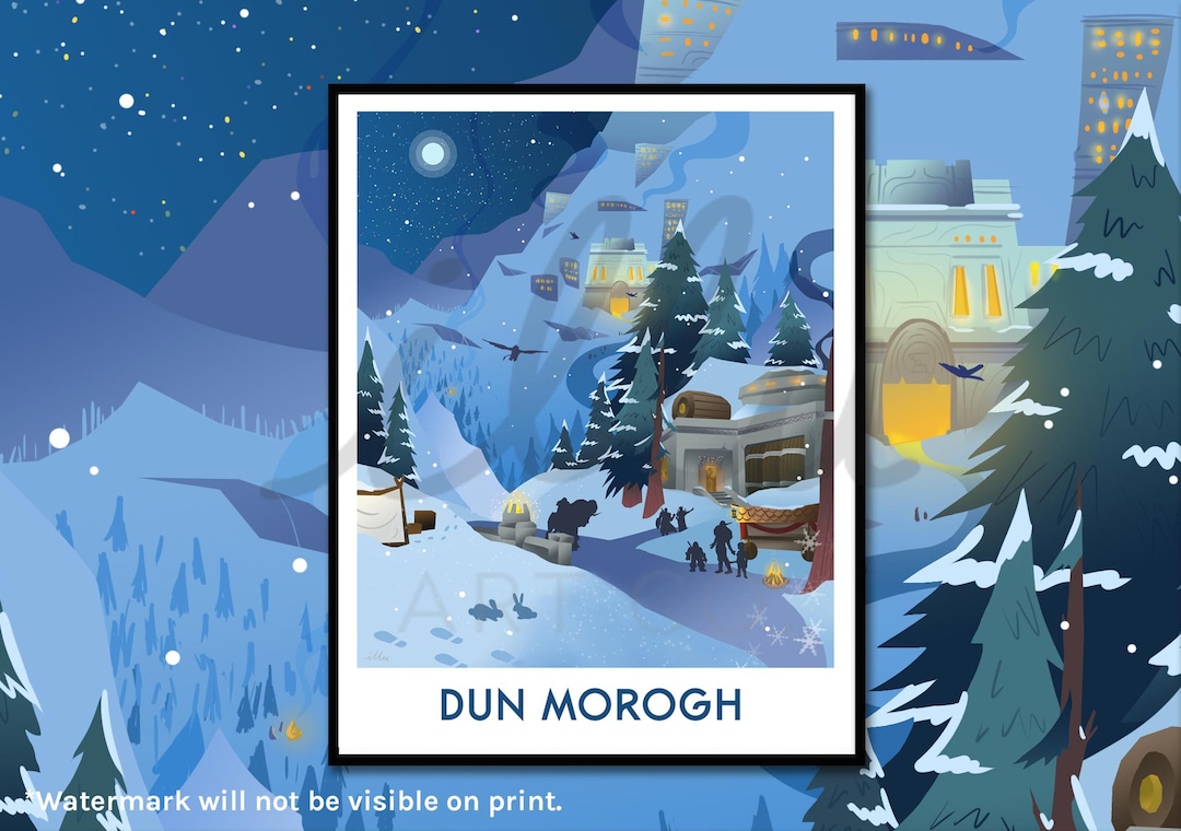Warcraft Wall Art, Dun Morogh, Ironforge, Gift for Gamer, Retro Travel ...