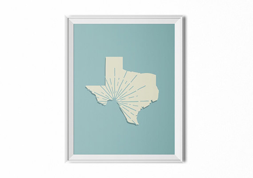State Map Poster, Texas State Art, Texas Print, State Poster, Retro ...
