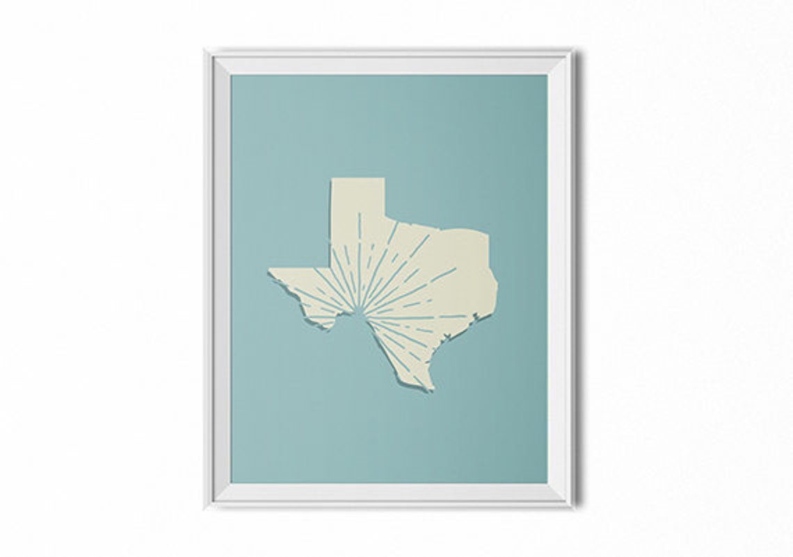 State Map Poster Texas State Art Texas Print State Poster - Etsy
